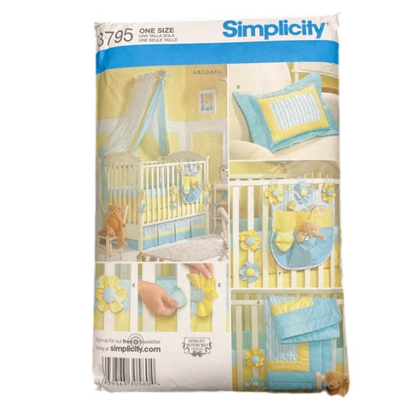 Simplicity | Office | Simplicity Pattern 3795 Baby Bedding Set Blue And ...